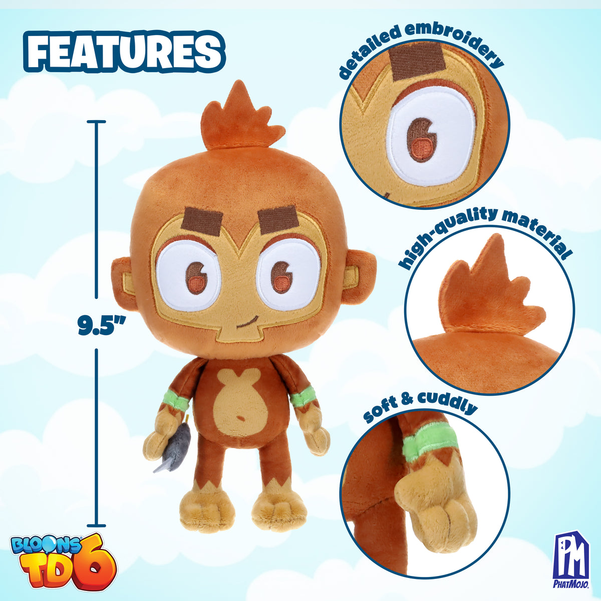 BLOONS - Dart Monkey Deluxe Plush (9.5" Tall, Series 1) [Includes DLC ...